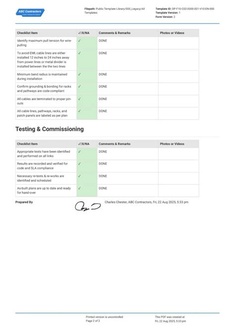 Structured Cabling Installation Checklist Pdf Plan Guide And Tips