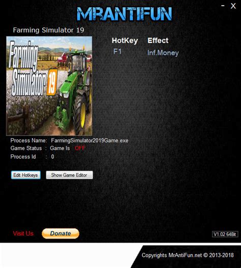 Farming Simulator 19 Trainer 1 V1 00 Mrantifun Game Trainer Download Pc Cheat Codes