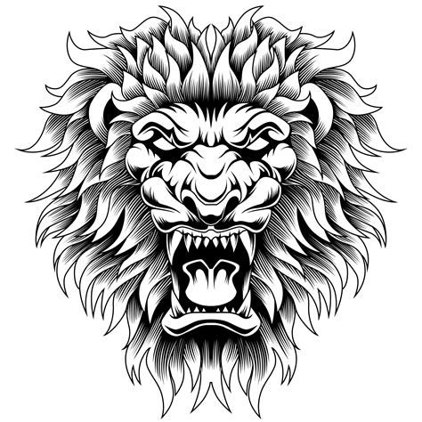 Black And White Lion Tattoo