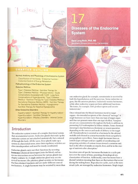 Nutrition Therapy And Pathophysiology Chapter 17 Diseases Of The Endocrine System Pdf