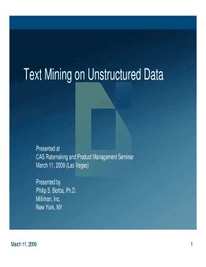 Fillable Online Casact Text Mining On Unstructured Data Casact Fax