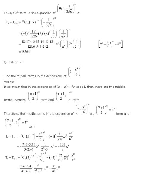Maths Ch 8 Binomial Theorem Class 11 Ncert Solutions