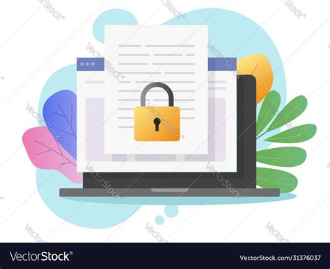 Document Secure Confidential Online Access Vector Image