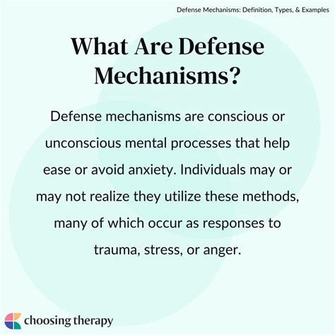 Defense Mechanisms Definition Types Examples Solutions Worksheets Library