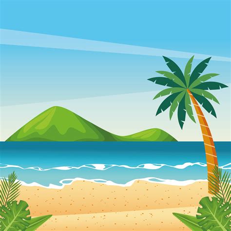 Cartoon Beach Scene Clip Art