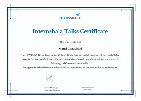 Mansi Chaudhari On Linkedin Received Oppourtunity Internshala Internshalatalkdrive