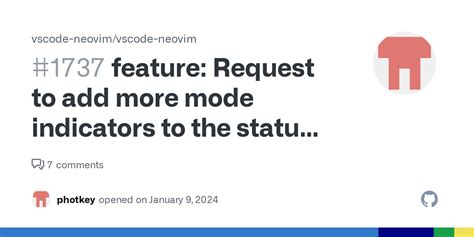 feature request to add more mode indicators to the status bar · issue