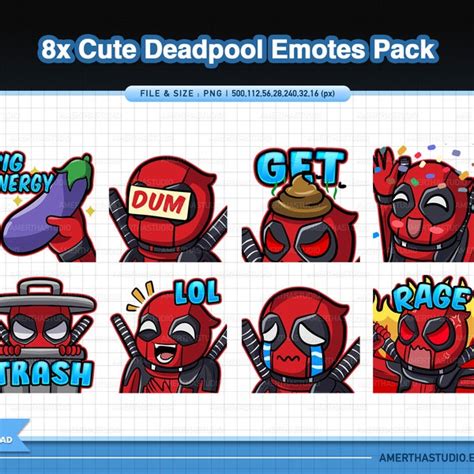 Deadpool Emote Twitch Etsy