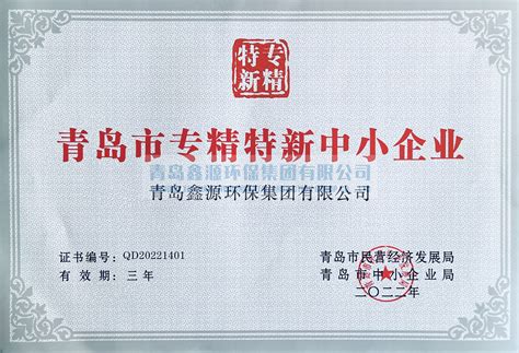 青岛鑫源环保集团有限公司 资质荣誉