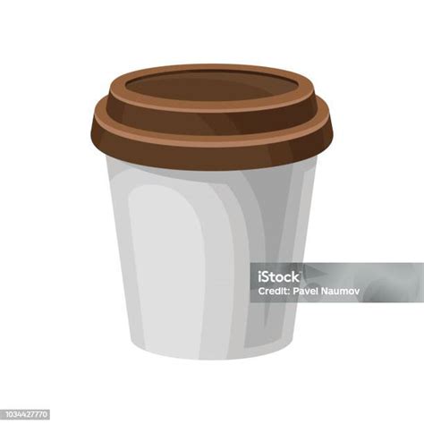플라스틱 뚜껑 흰색 배경에 서식 파일 벡터 일러스트 레이 션을 포장 걸릴 멀리 커피 종이 커피 컵 0명에 대한 스톡 벡터 아트