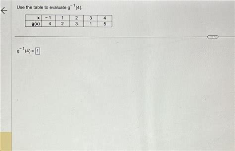 Solved Use The Table To Evaluate