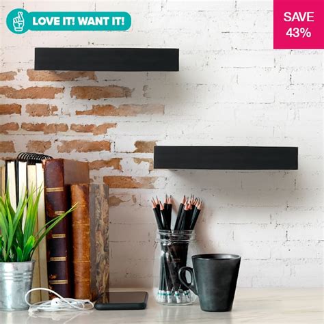 43 Off On 2x Black Mini Floating Shelf Onedayonly