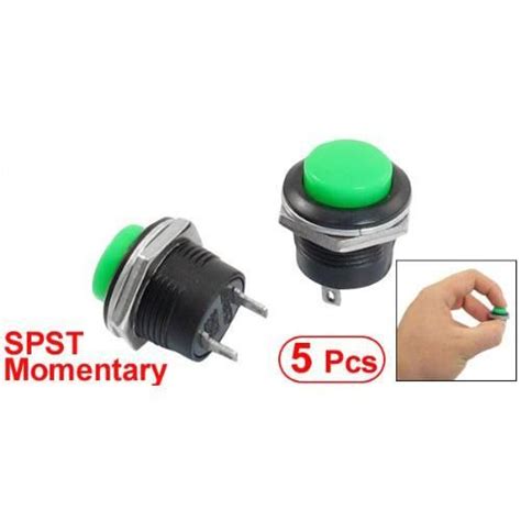 Visit To Buy PROMOTION 5 X Momentary SPST NO Green Round Cap Push Button Switch AC 6A 125V 3A