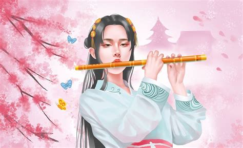 吹笛子的人物 吹笛子的少年 大山谷图库