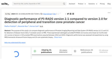 Diagnostic Performance Of Pi Rads Version 2 1 Compared To Version 2 0 For Detection Of