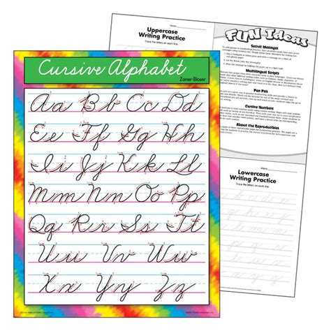 Cursive Alphabet Zaner Bloser Learning Chart Educational Outfitters