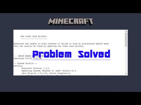 Minecraft How To Fix OpenGL Error Win YouTube