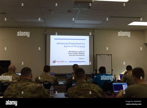Participants Take A Class In Powershell A Computer Scripting Language To Advance Their