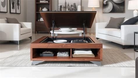 Small Square Coffee Table With Lift Top For Modern Living Spaces
