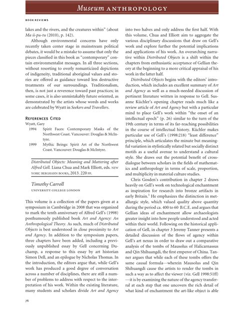 PDF Distributed Objects Meaning And Mattering After Alfred Gell