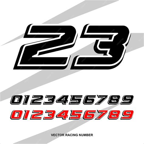 Premium Vector Clean And Bold Race Numbers Set Bundel For Motorsport