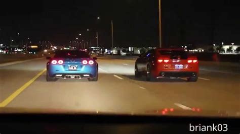 Corvette Zr1 Vs Procharged Camaro Youtube