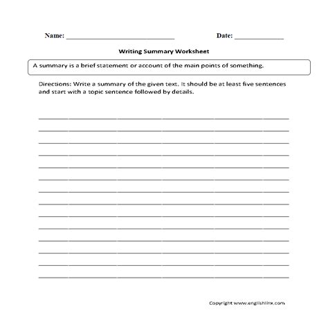 Summary Writing Exercises Summary Writing Exercises