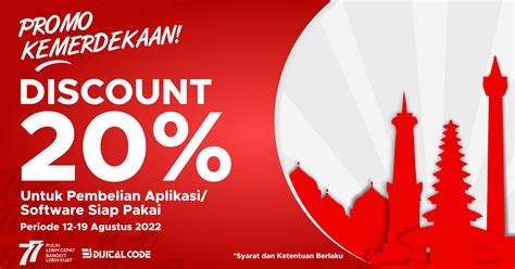 Dijitalcode Promo Kemerdekaan 77 Diskon 20 Untuk Software Siap Pakai