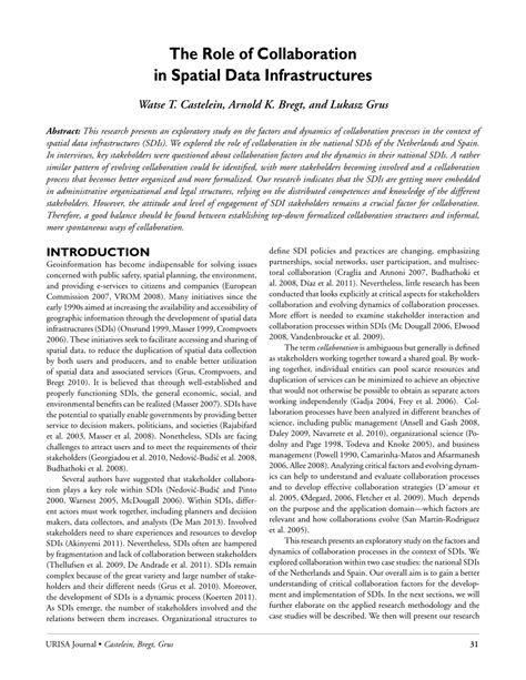 Pdf The Role Of Collaboration In Spatial Data Infrastructures