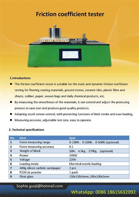 Friction Coefficient Tester