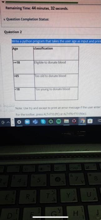 Solved Write A Python Program That Takes The User Age As