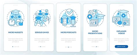 Exemples De Microlearning écran D Application Mobile D Intégration Bleu