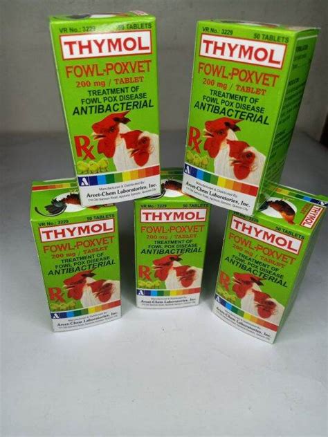 Vetklix 5 Containers Thymol Tablets Prevents Fowlpox For Gamefowl