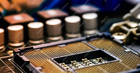 Premium Photo Closeup Of Modern Cpu Socket Motherboarddetail Of Cpu Socket On A Modern