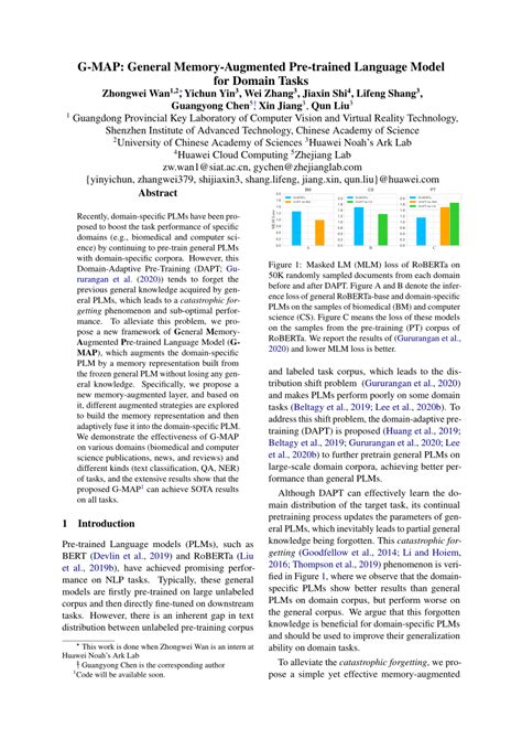 Pdf G Map General Memory Augmented Pre Trained Language Model For