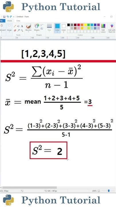 calculating population variance python tutorial youtube
