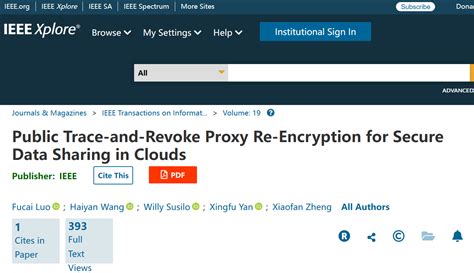 赛博安全与密码技术团队论文被计算机网络信息安全领域顶级期刊ieee Tifs录用 计算机科学与技术学院
