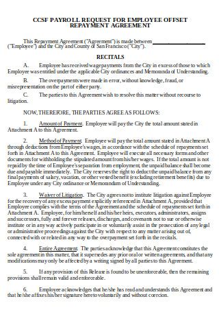 44 Sample Repayment Agreements In Pdf Ms Word