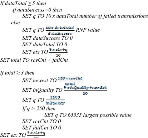 Link Quality Estimator Algorithm Download Table