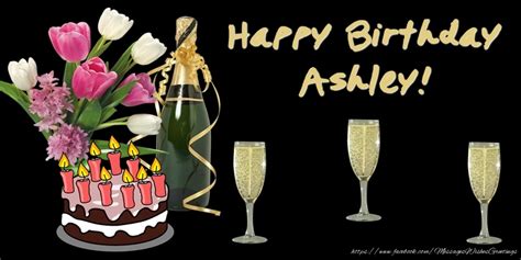 Happy Birthday Ashley Cake Greetings Cards For Birthday For Ashley