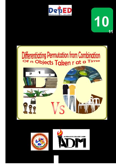 Math10 Q3 Module 4 Differentiatingpermutationfromcombination V2 Pdfcoffee Com