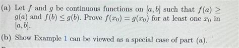 Solved A Let F And G Be Continuous Functions On A B Such Chegg