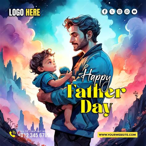 Premium Psd Happy Father Day Social Media Banner And Poster Template
