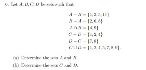 Solved 6 Let A B C D Be Sets Such That Chegg Com