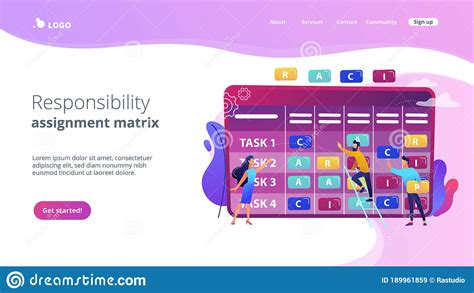Raci Matrix Concept Landing Page Stock Vector Illustration Of Frontend Page 189961859