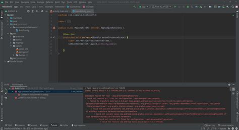 Braces Put Back On The Line Above Androidstudio