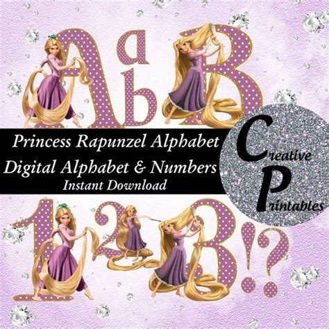Rapunzel Alphabet Digital Princess Alphabet Tangled Rapunzel