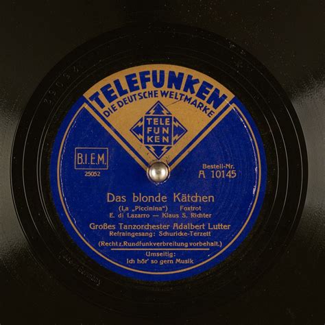 Das Blonde Kätchen Großes Tanzorchester Adalbert Lutter Free Download Borrow And Streaming