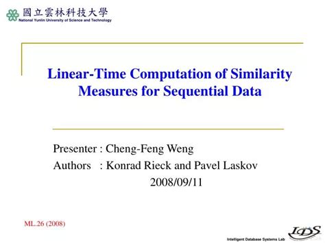 Ppt Sequential Data Similarity Computation Presenter Cheng Feng Weng Linear Time Algorithms
