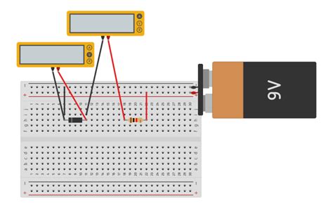 Circuit Design Measurement Of Voltage And Current Tinkercad